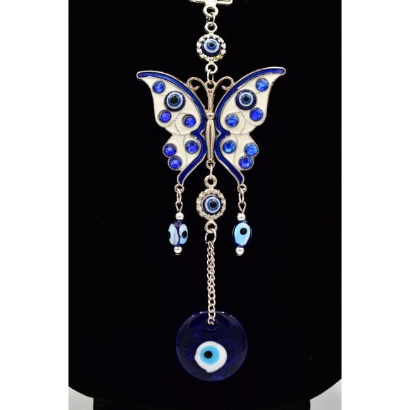 Unbranded | Jewelry | Vintage Evil Eye Butterfly Necklace Blue White ...